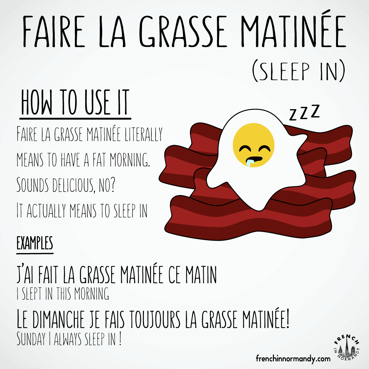 Learn French #4: French Expression faire la grasse matinée | French in ...